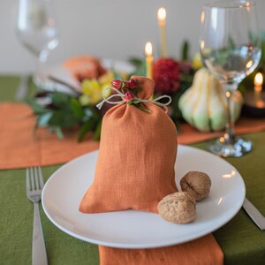 Set 10 Linen Gift Bags, Set Linen Sachets, Natural Linen Favor Bag ...