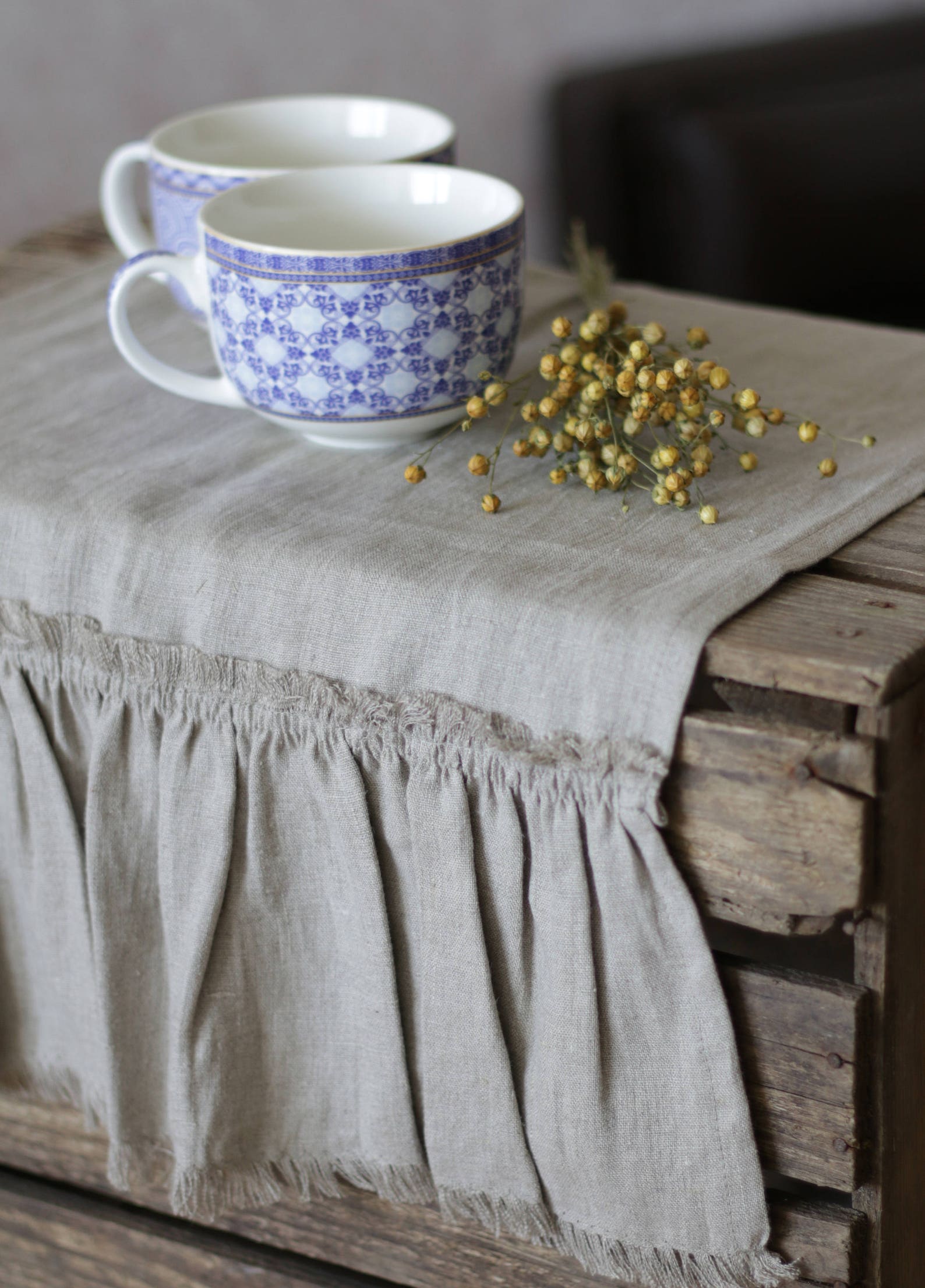 Chartreuse Yellow Linen Table Runner Rustic Table Runner - Etsy