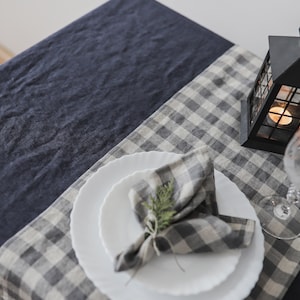 Navy Blue Linen Table Runner, Linen Table Cloth, Table Runner Wedding ...