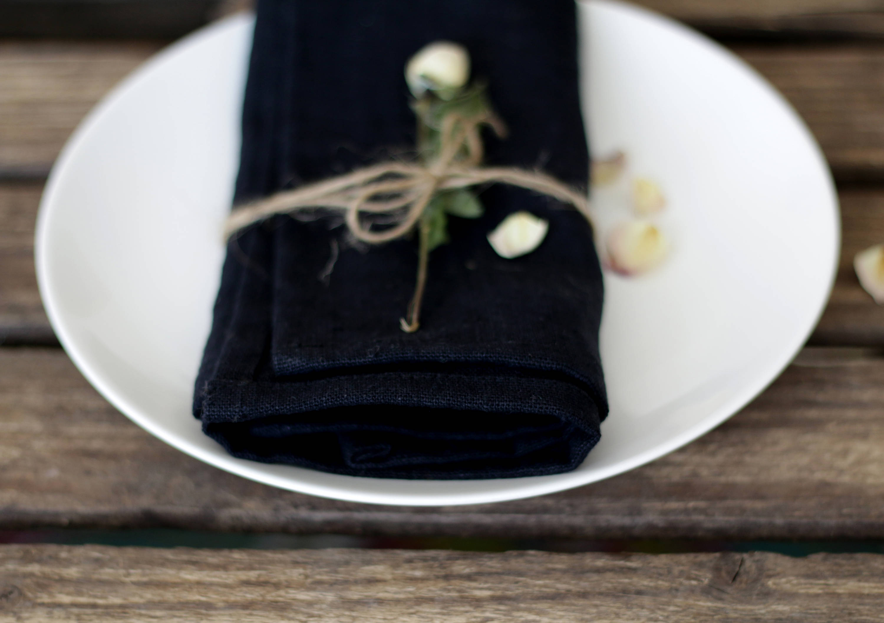 Black Linen Napkins, 12" 14" 16" 18" 20" Napkins, Kitchen Napkin ...