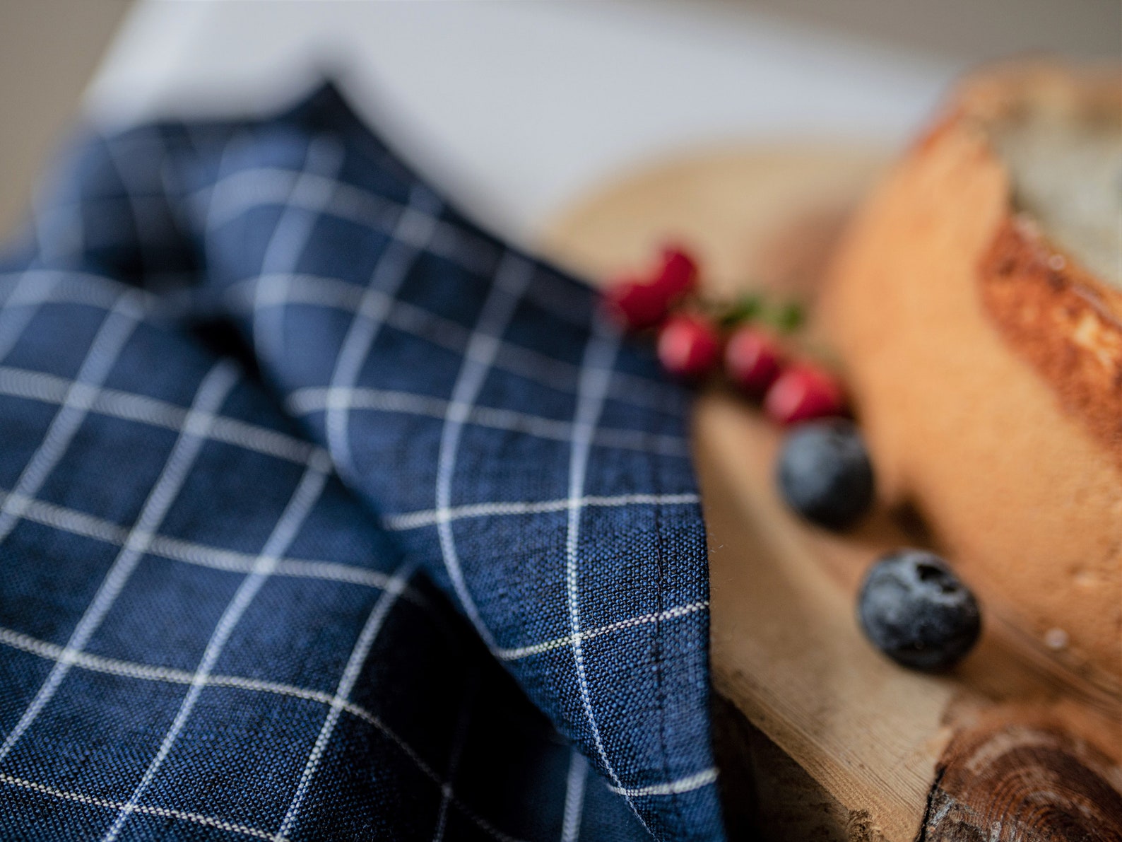 Plaid Navy Blue Linen Table Cloth Blue Grid Wedding Table | Etsy