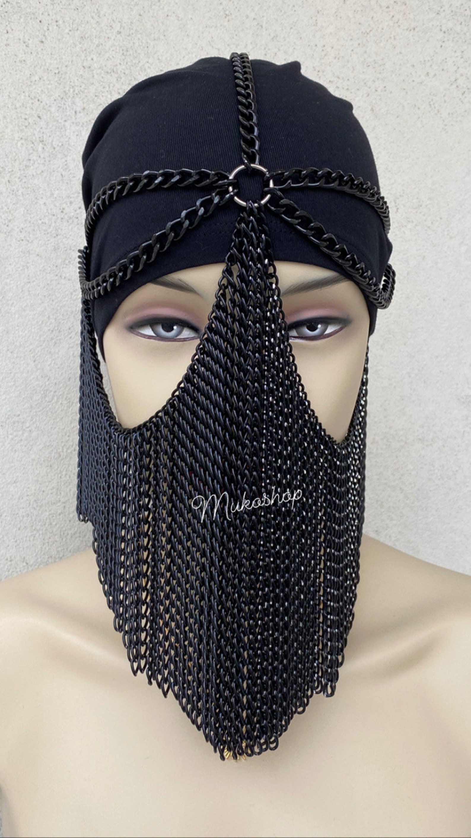 Gold Face Chain Head Dress Hair Piece Chain Mask - Etsy