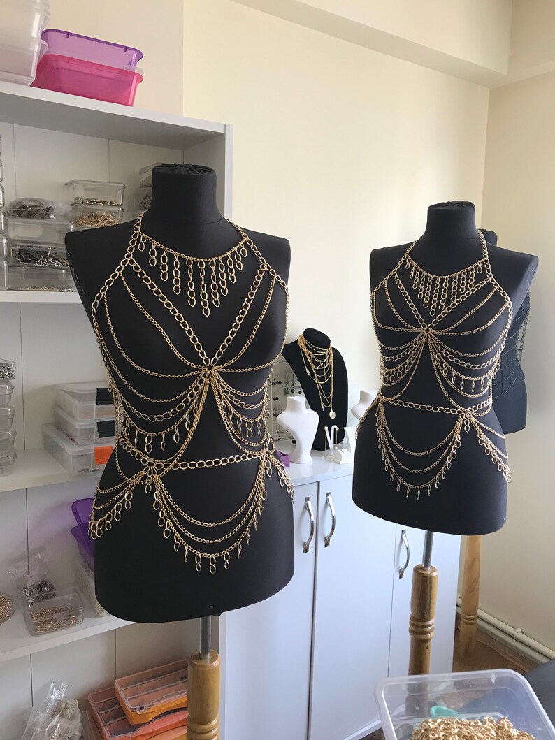 Body Harness Body Chain body Necklace Chain Dress Belly | Etsy