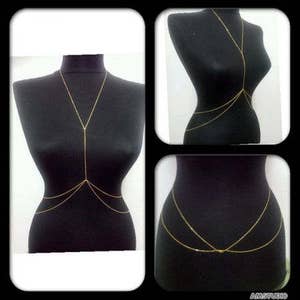Gold Body Chain, Gold Body Jewelry, Delicate Body Chain, Dainty Body ...