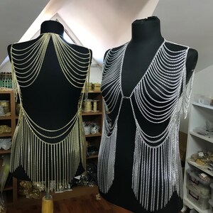 Gold Chain Vest Body Jewelry Silver Bodychain Festival - Etsy
