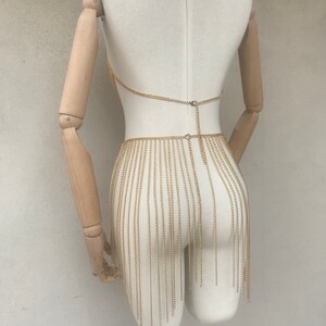Gold Chain Bra and Bottom Chain , Bra , Waist Chain , Chain Skirt , Set ...