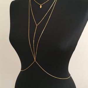 Gold Body Chain, Dainty Gold Plated Body Chain, Body Necklace - Etsy