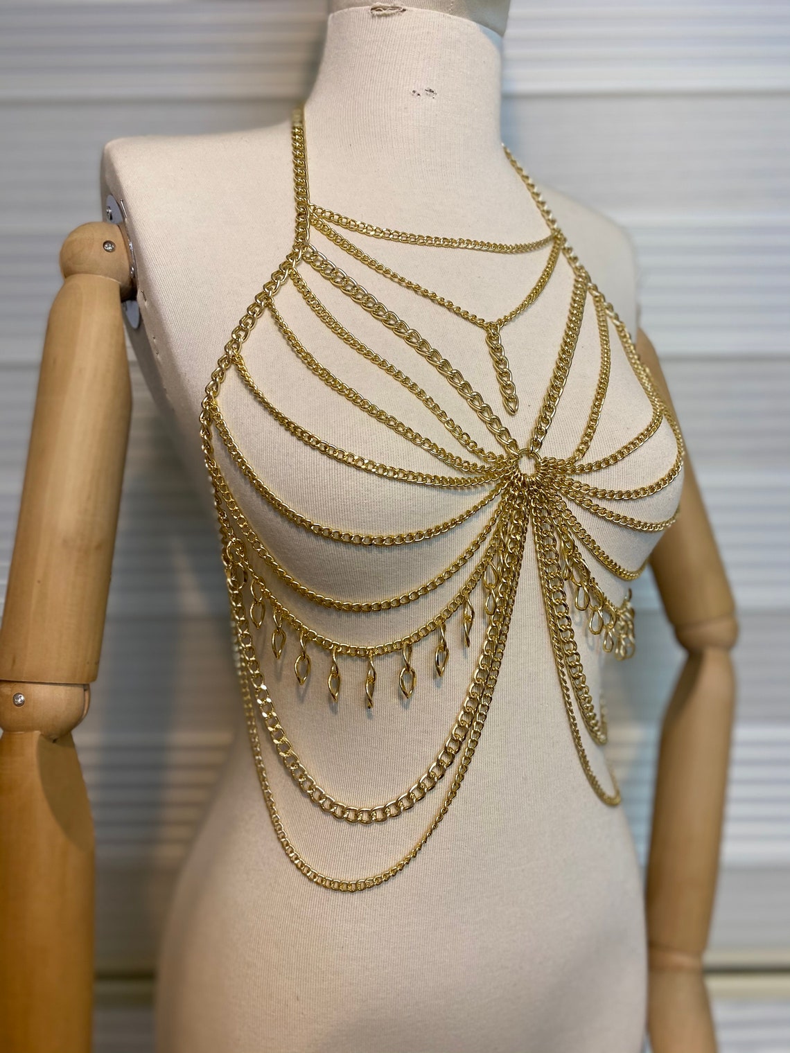 Gold Chain Bra Top Bra Halter Topfestival Jewelry | Etsy