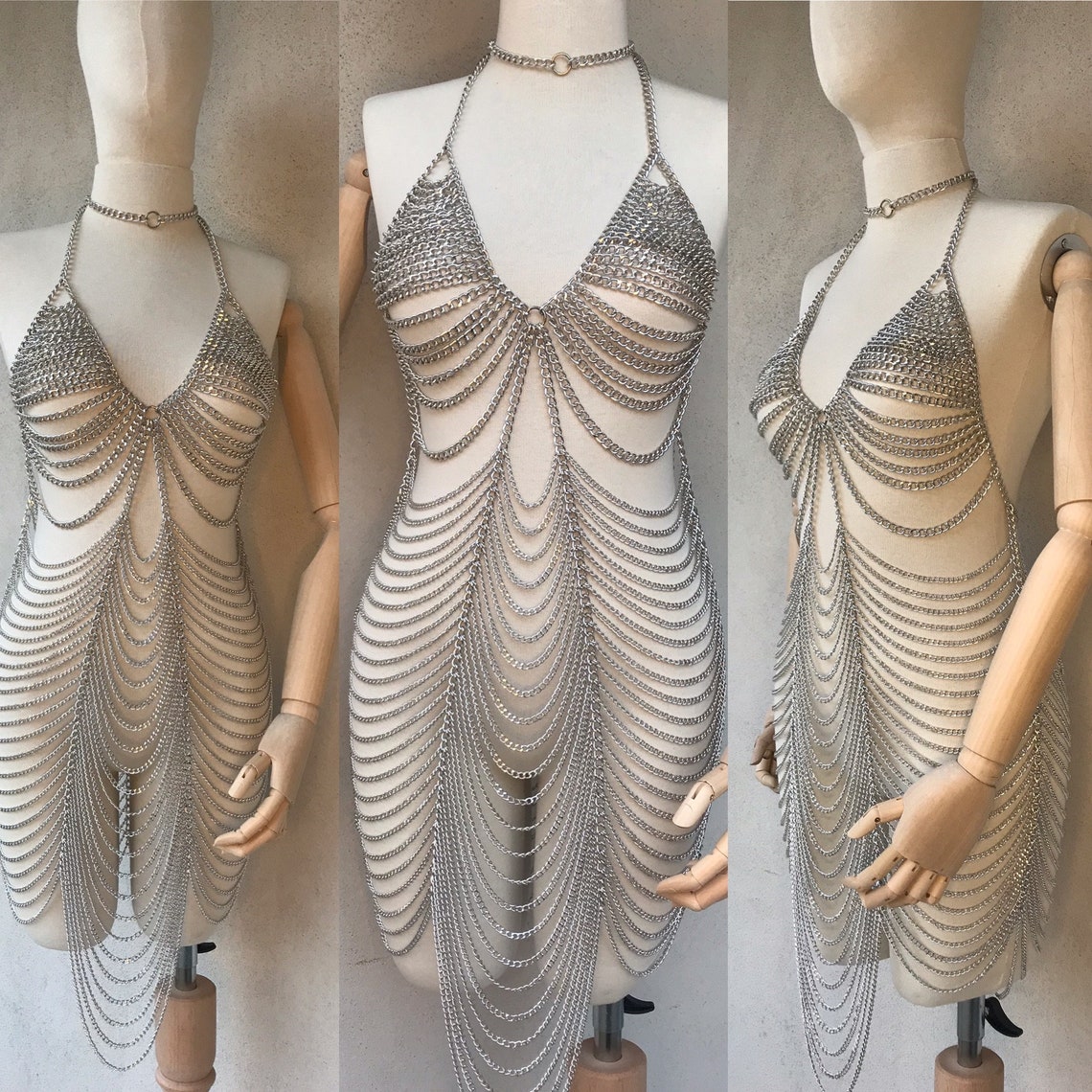 Gold Chain Dress Mini Chain Dress Gold Body Chain Chain - Etsy
