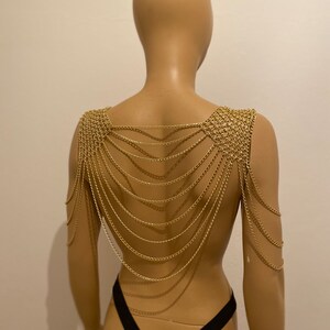 Gold Shoulder Chain , Shoulder Necklace, UNISEX SHOULDER CHAIN , Rave ...