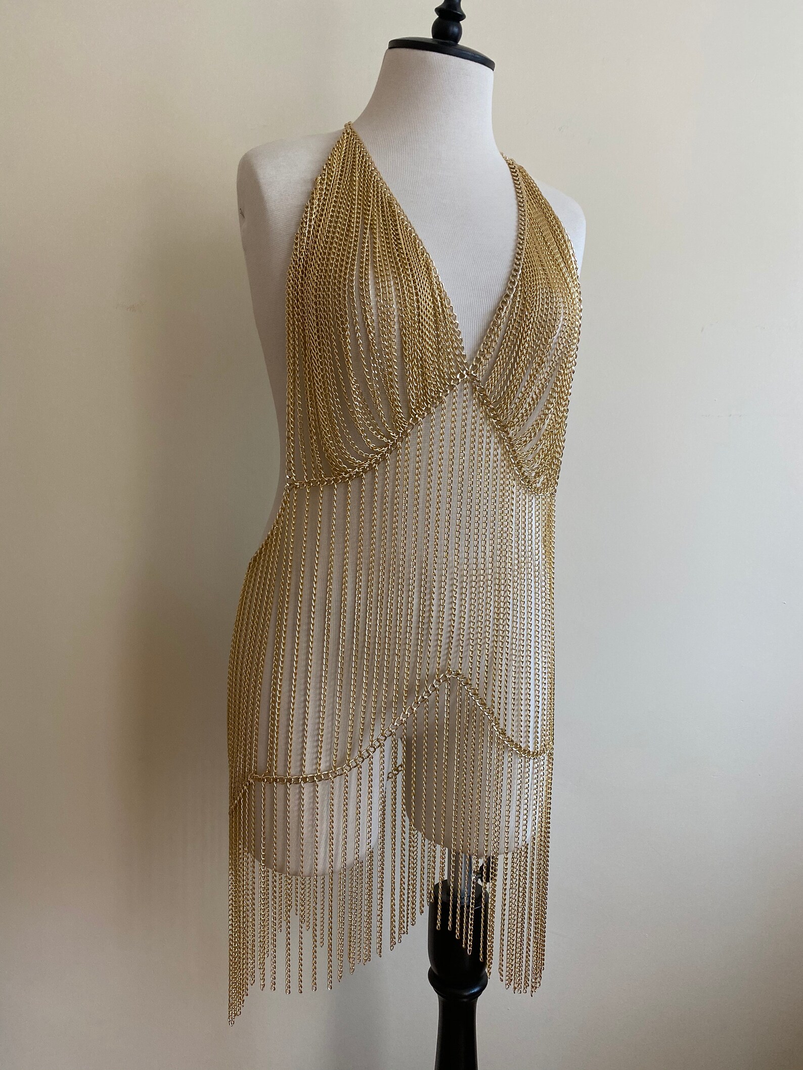Gold Mini Chain Dress Festival Clothing Chain Mail Dress - Etsy