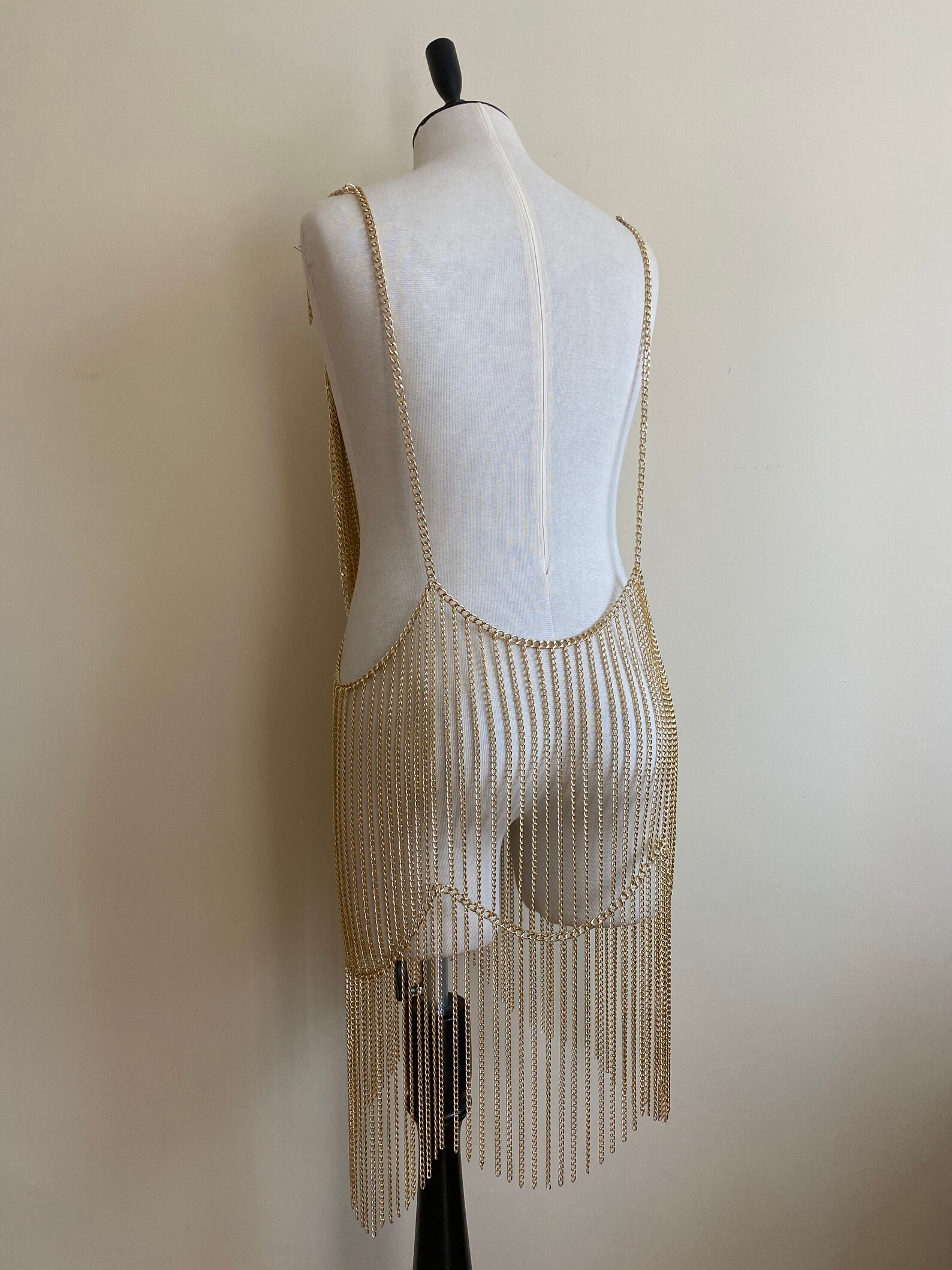 Gold Mini Chain Dress Festival Clothing Chain Mail Dress | Etsy