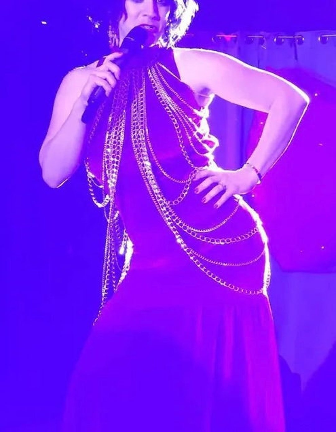 Silver Body Chain Necklace , Body Harness, Silver Multi Strand Chain ...