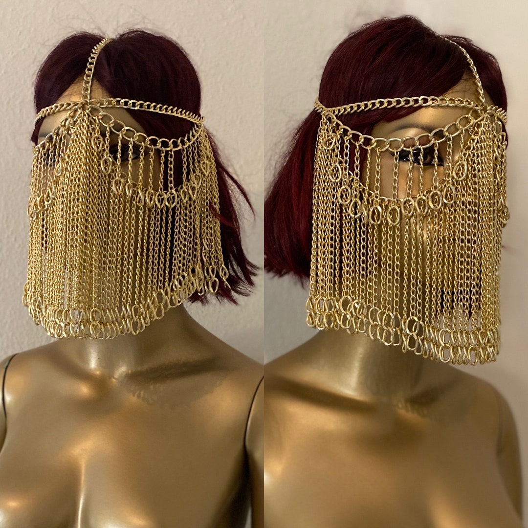 Gold Face Chain , Hair Jewelry, Rave Outfit - Etsy