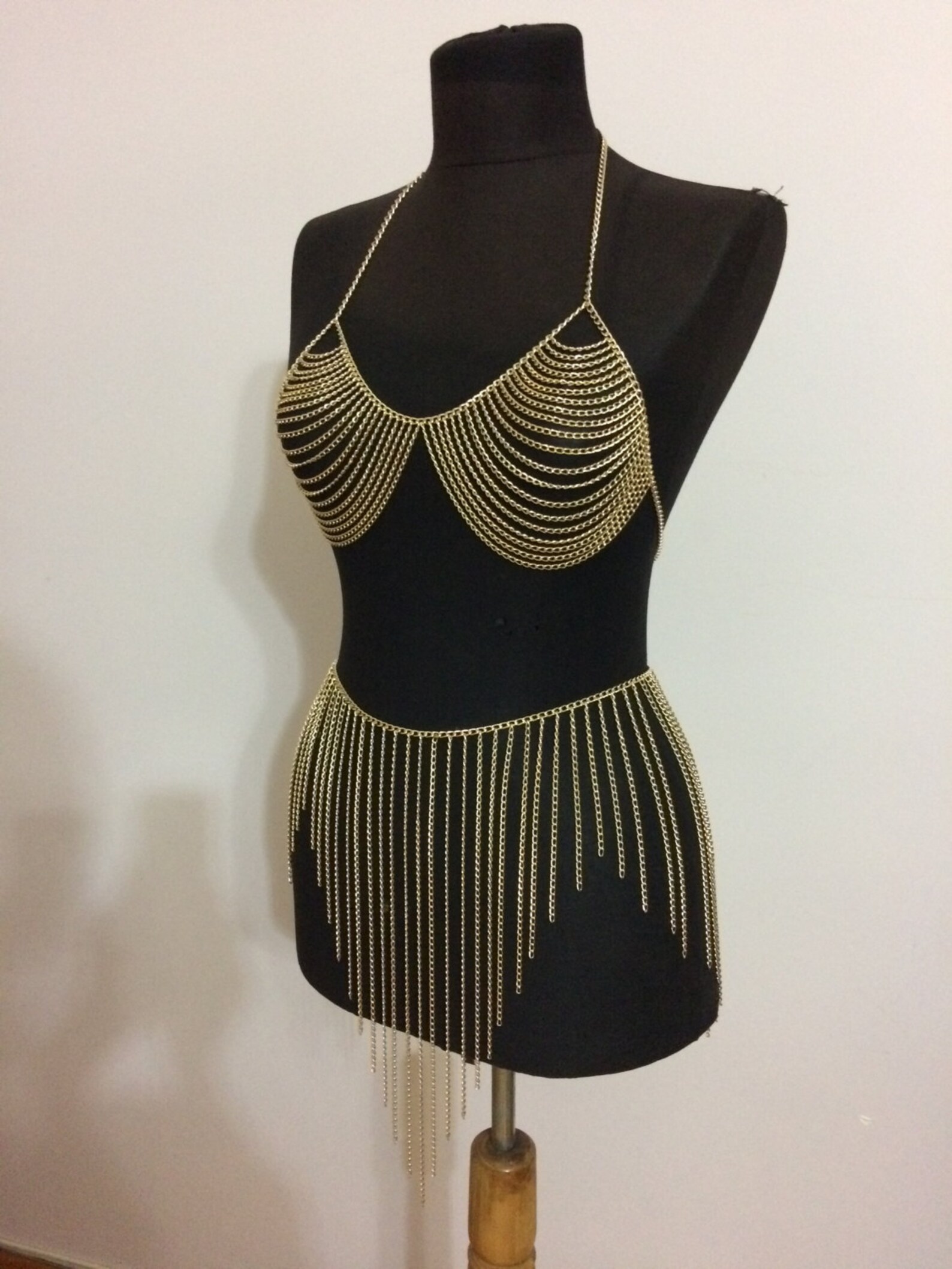 Gold Chain Bra and Bottom Chain Bra Waist Chain Chain | Etsy