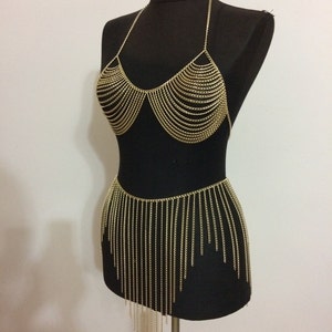 Gold Chain Bra and Bottom Chain Bra Waist Chain Chain - Etsy
