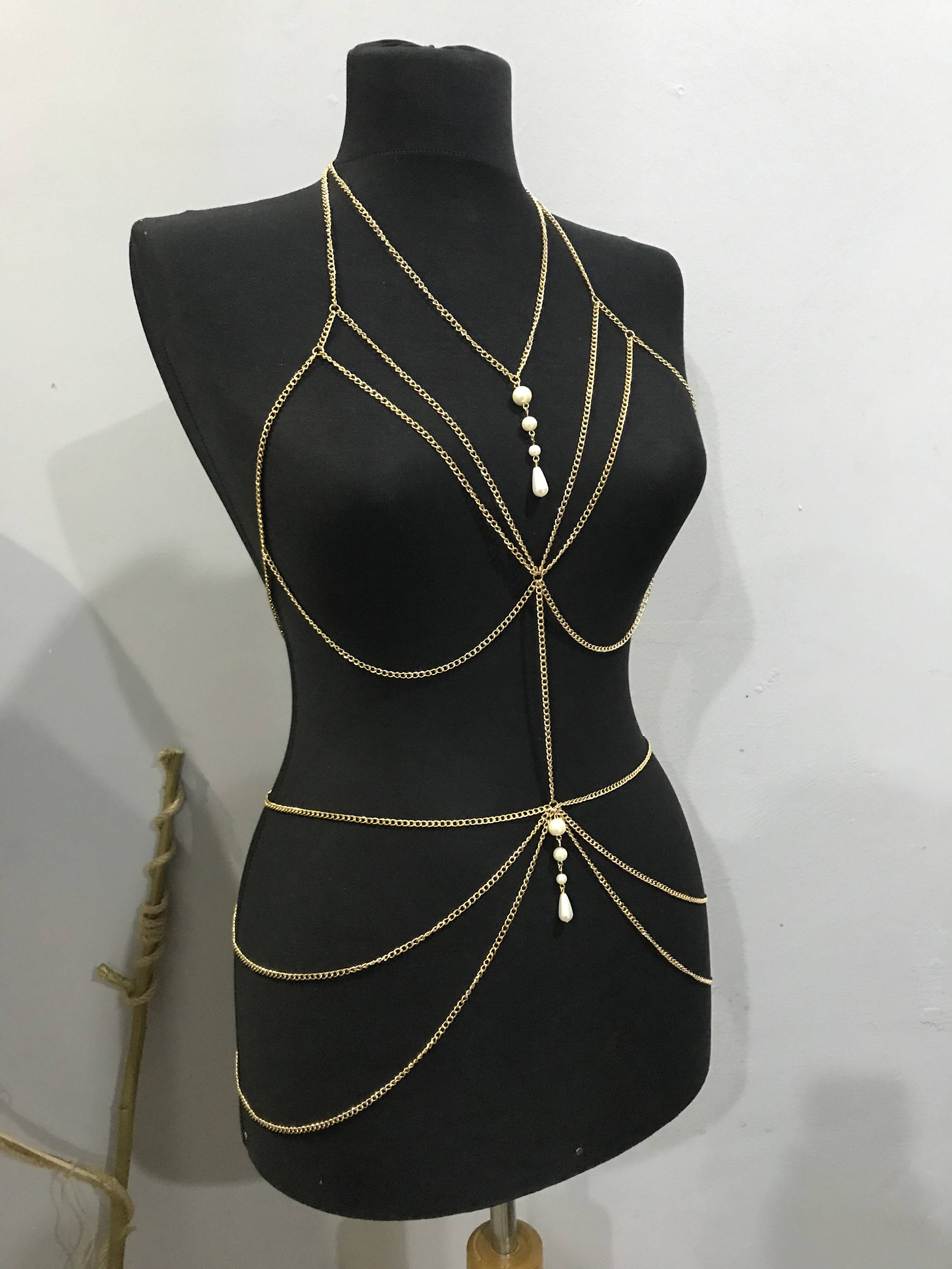 Gold Body Chain Festival Body Chain Body Jewelry Long - Etsy Denmark