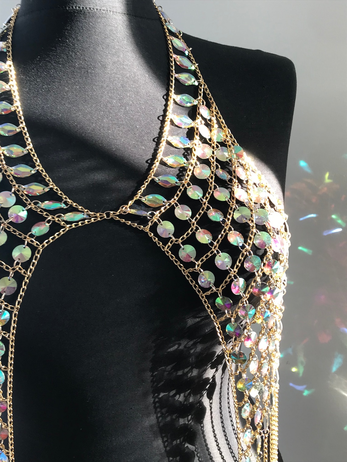 Crystal Sexy Body Chain Sexy Chain Vest Showgirl Dress Etsy