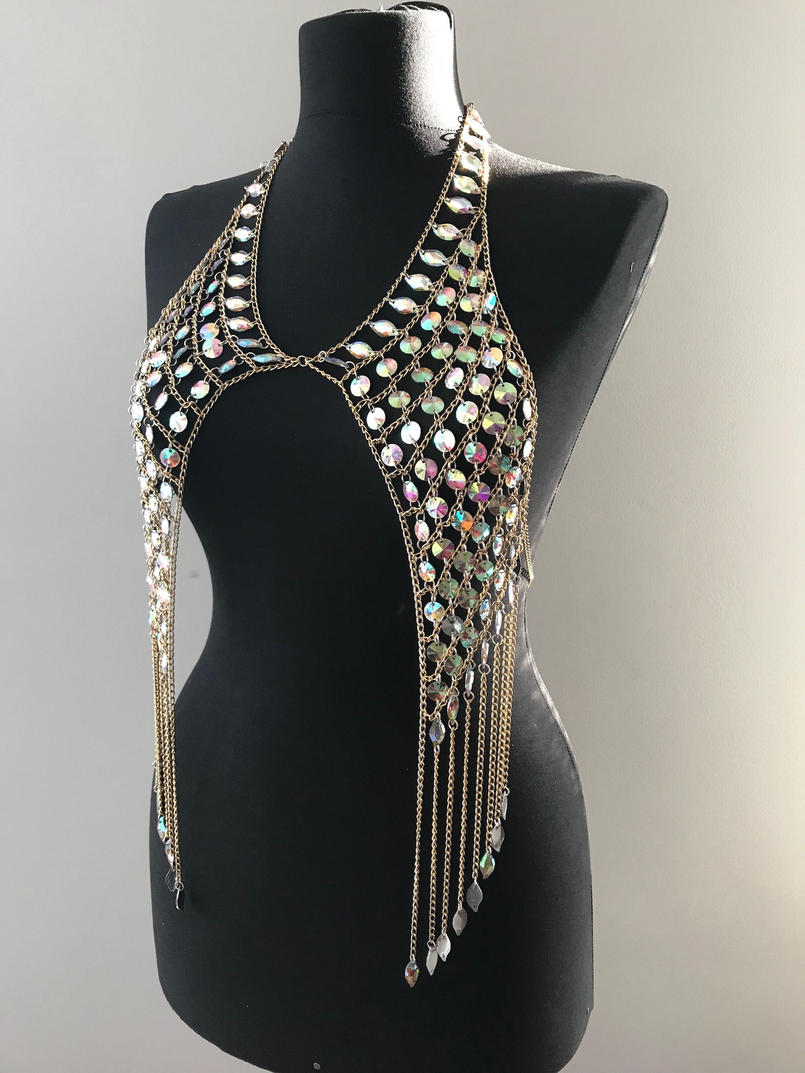 Crystal Sexy Body Chain Sexy Chain Vest Showgirl Dress Etsy