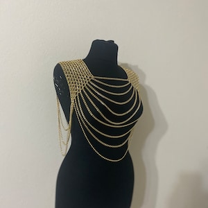 Gold Shoulder Chain , Shoulder Necklace, UNISEX SHOULDER CHAIN , Rave ...