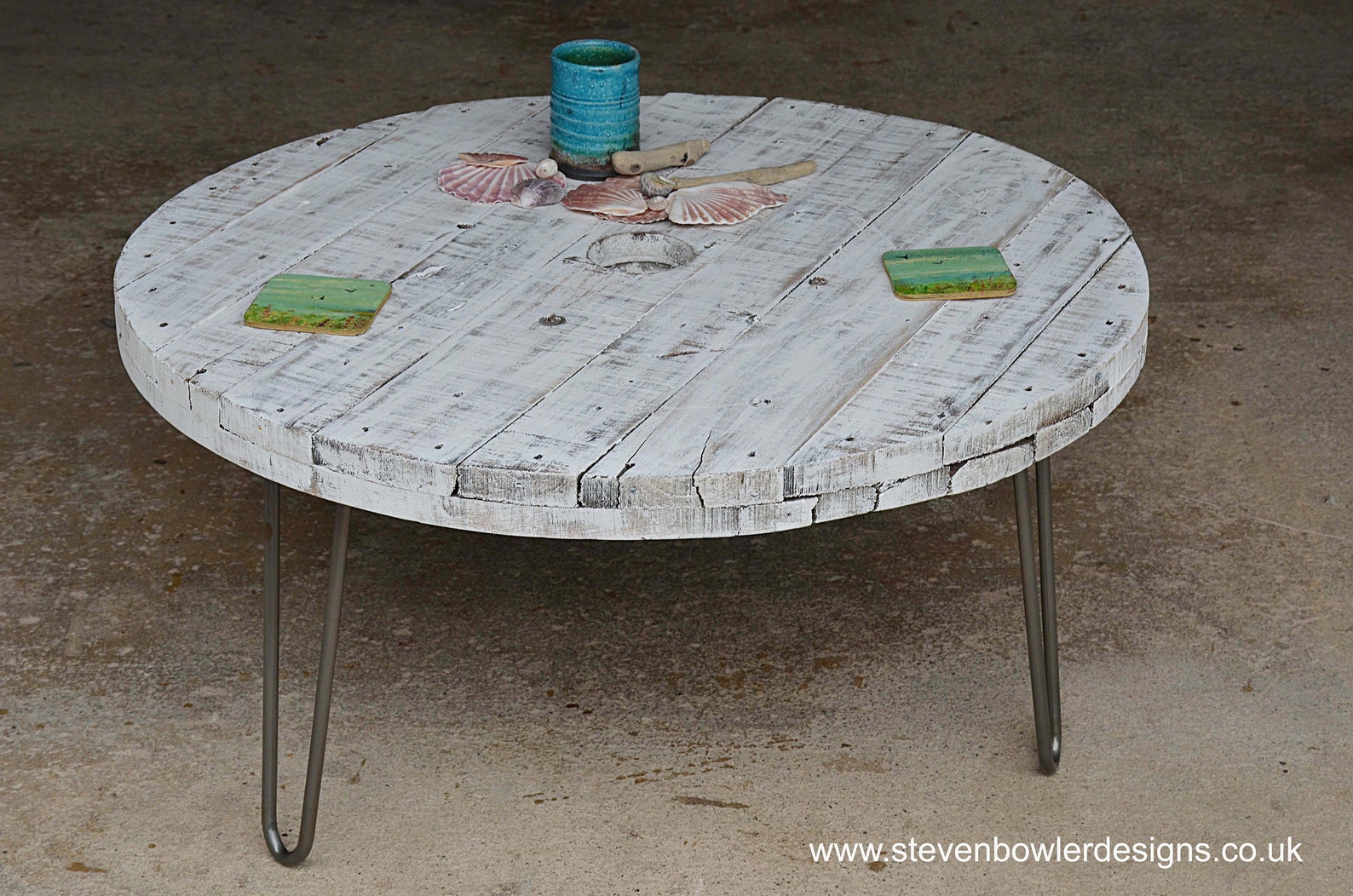 Contemporary Bespoke White Coastal Cottage Round Coffee Table - Etsy