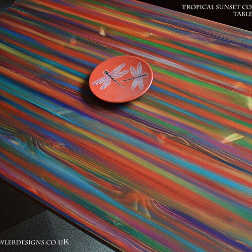 Multi Coloured Dining Table - Etsy