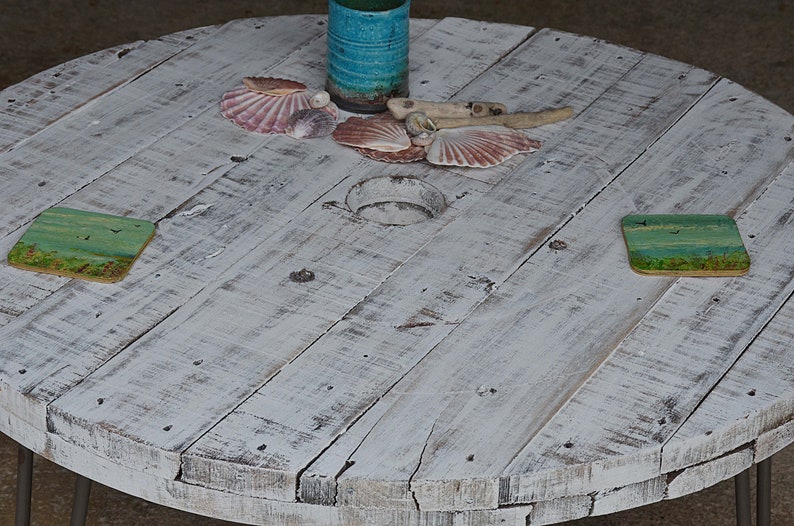 Contemporary Bespoke White Coastal Cottage Round Coffee Table - Etsy