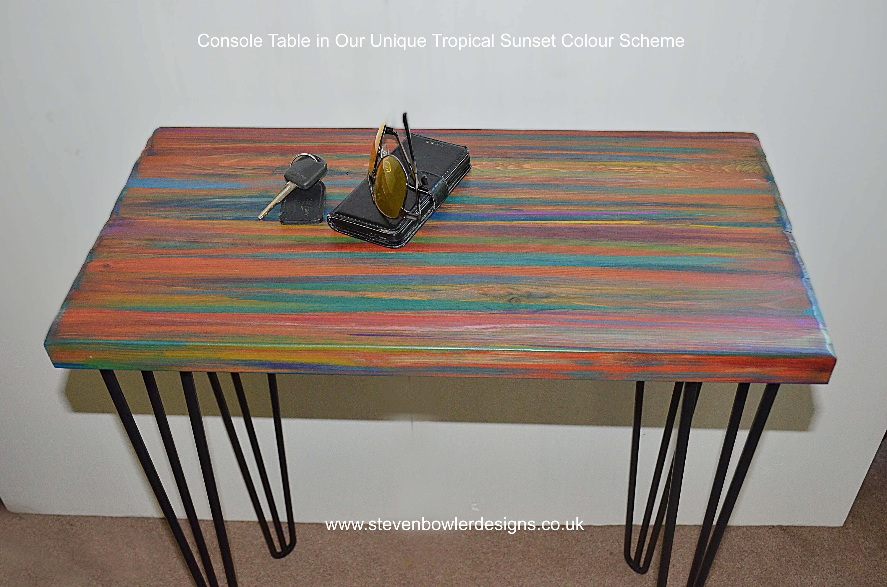 Bespoke Coastal Cottage Console Table Tropical Sunset Multi | Etsy