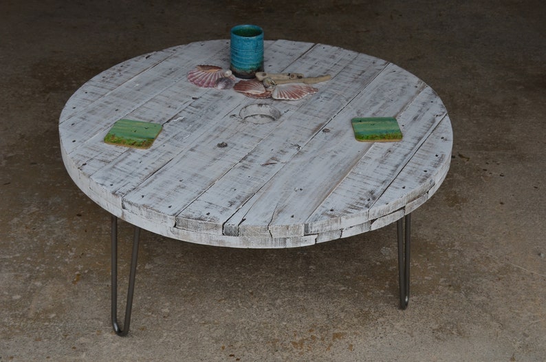 Contemporary Bespoke White Coastal Cottage Round Coffee Table - Etsy