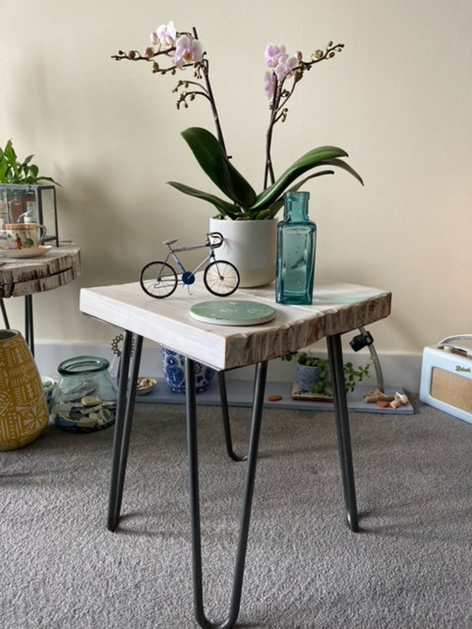 Contemporary White Coastal Cottage Side Table 50 Cm X 50 Cm | Etsy