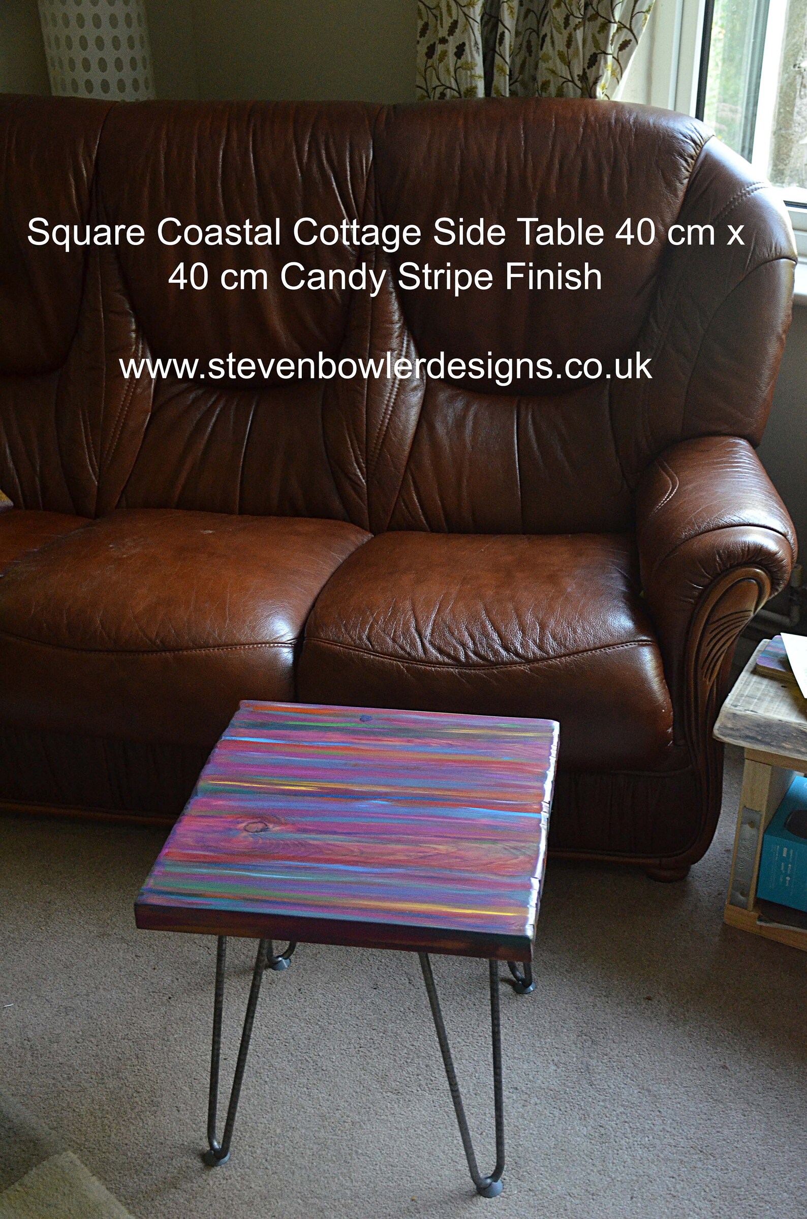 Beautiful Square Coastal Cottage Side Table Hand Painted in - Etsy