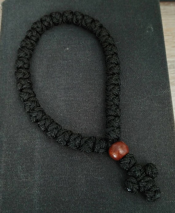 33 Knot Black Paracord Prayer Rope | Etsy
