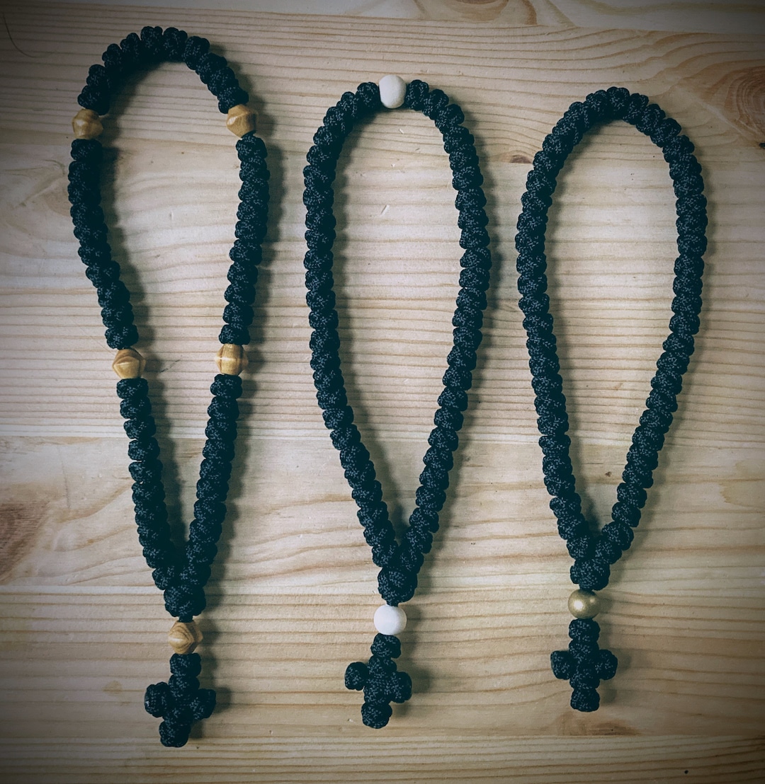 50 Knot Black Paracord Prayer Rope - Etsy