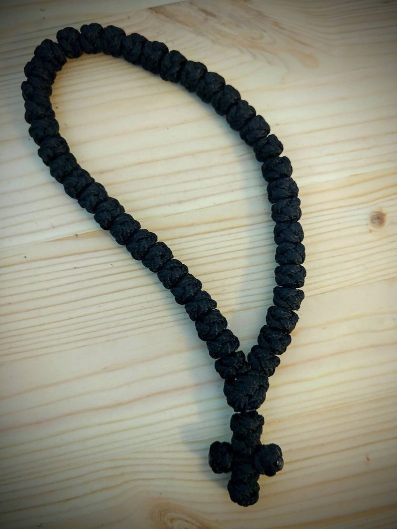 41 Knot Black Paracord Mequtari Coptic Prayer Rope - Etsy