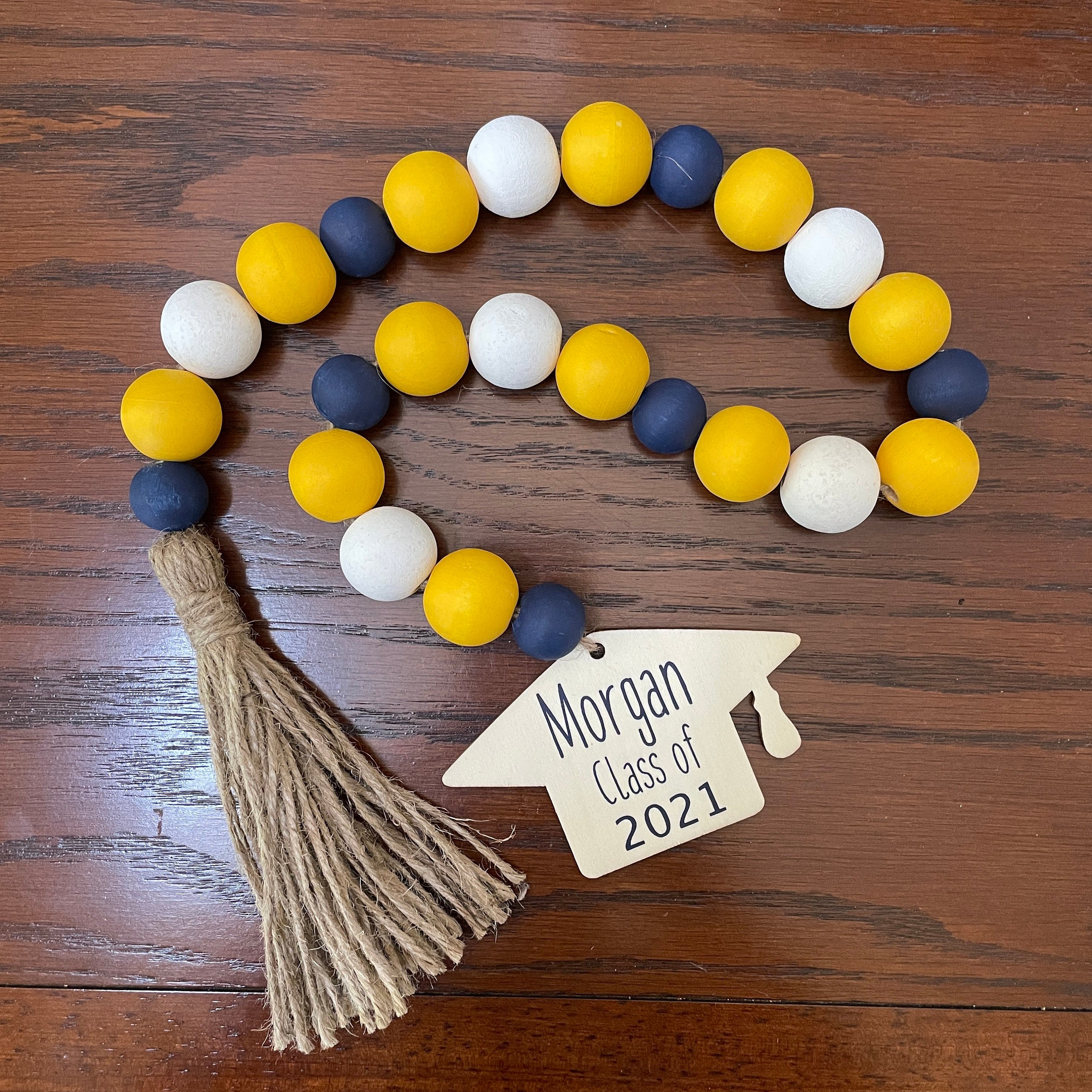 GRADUATION Wood Bead Garland School Colors graduation - Etsy UK