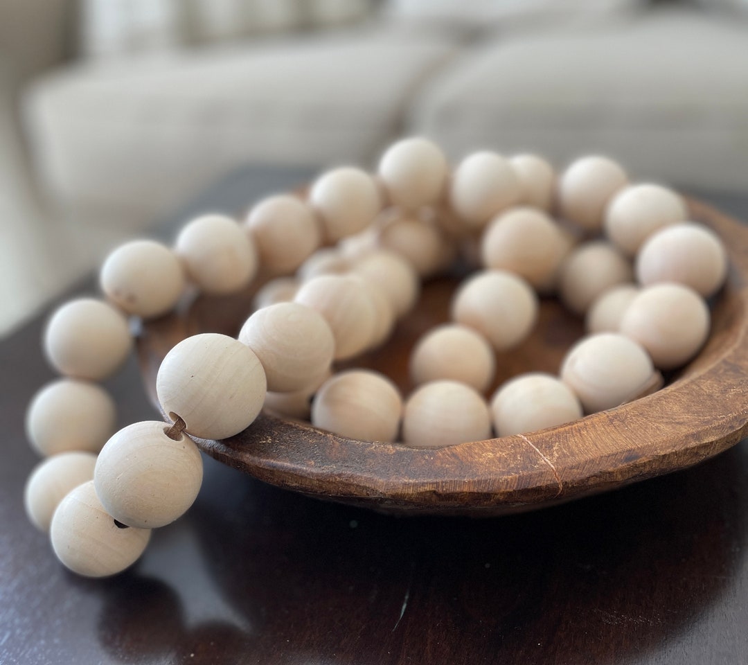 Extra Large Extended Length Wood Bead Garland,x-large Coffee Table ...