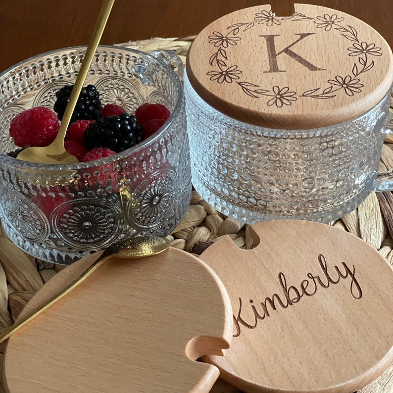 Custom Engraved Glass Coffee Mug Embossed Glass With Wooden - Etsy