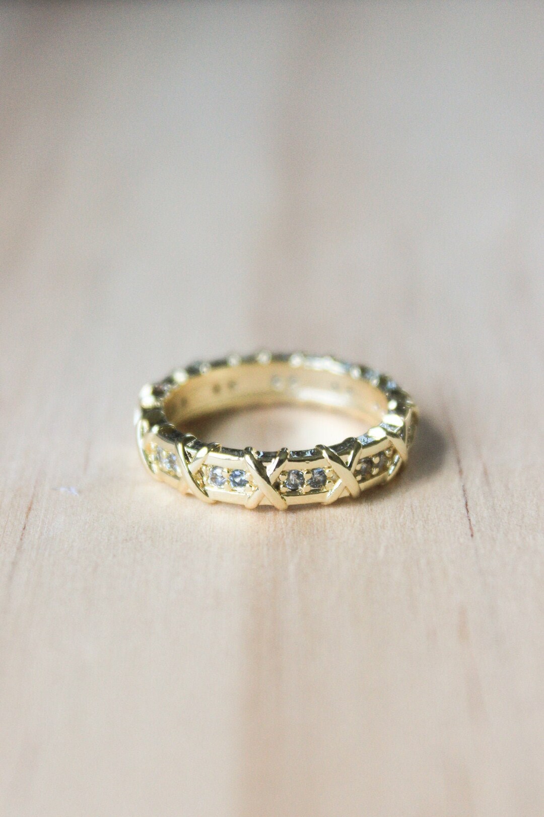 Gemstone Gold Ring, Stackable Band Ring With Blue Topaz Stone Ring Size ...