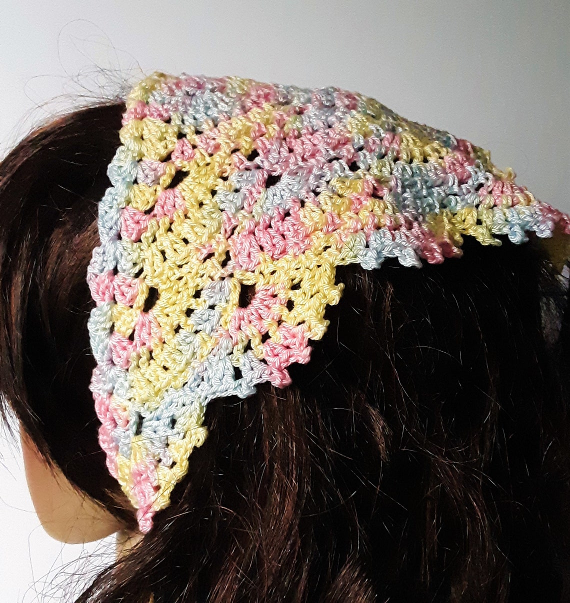 Kerchief Headband, Boho Triangle Headband, Lace Hair Bandana, Hair ...