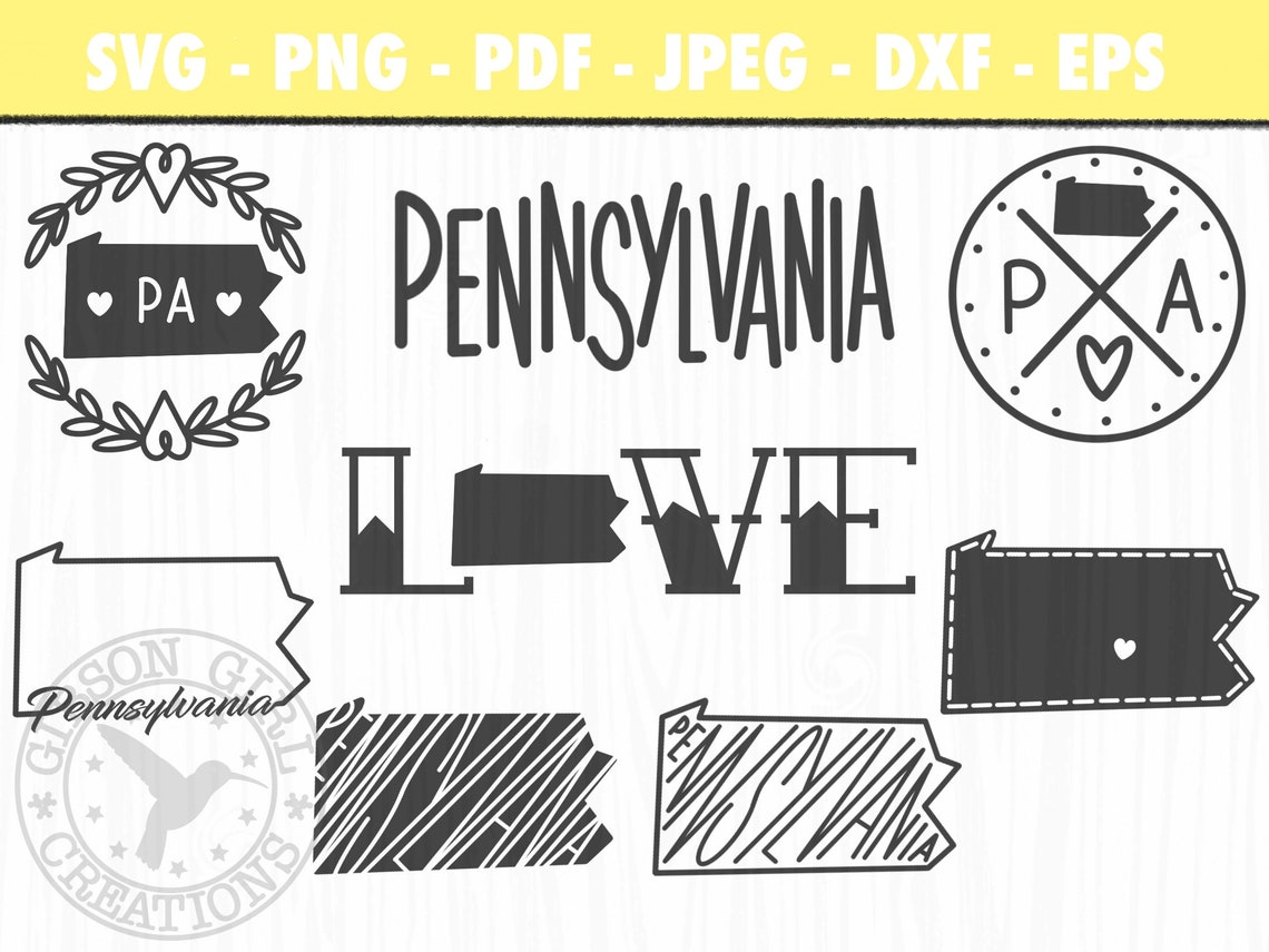 Pennsylvania Svg Bundle for Cricut Pennsylvania Designs for - Etsy