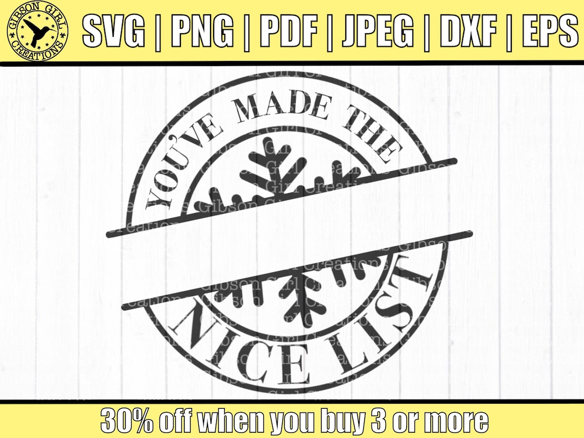 Nice List Svg Christmas Nice List Svg Christmas Stamp Svg - Etsy