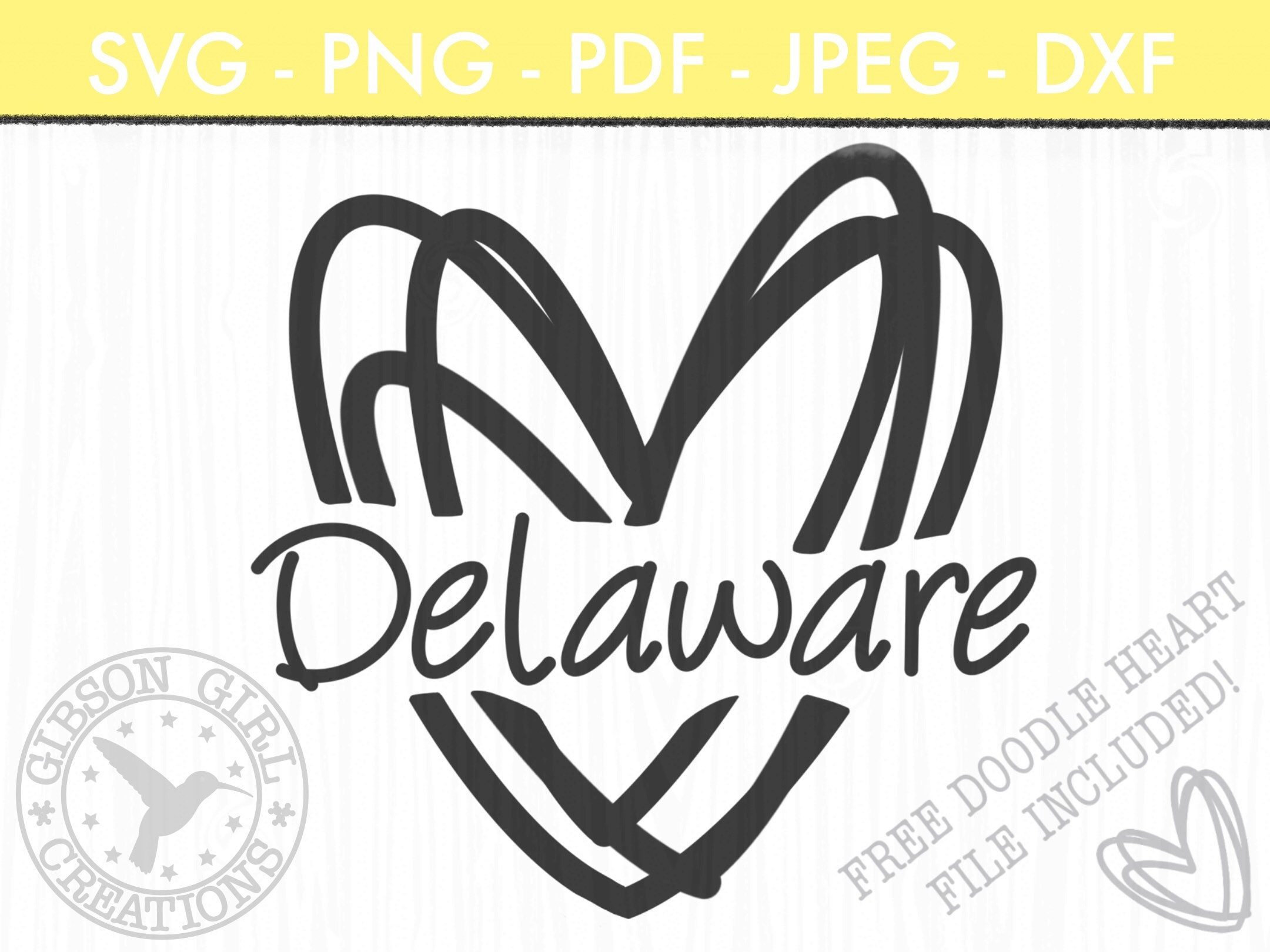Delaware Svg | Delaware Heart Svg | DE Svg | Delaware State Svg | State ...