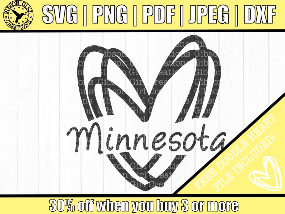 Minnesota Svg | Minnesota Heart Svg | MN Svg | State Svg | Cut File for ...