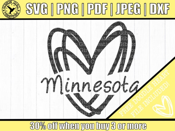 Minnesota Svg Minnesota Heart Svg MN Svg State Svg Cut - Etsy