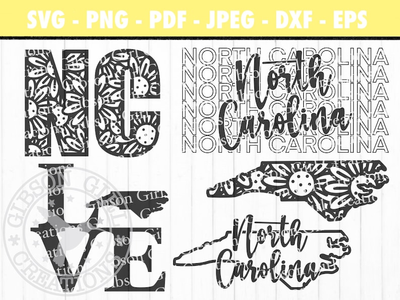 North Carolina Svg North Carolina Svg Bundle North - Etsy