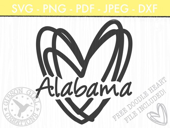 Alabama Svg Alabama Heart Svg AL Svg Alabama State Svg | Etsy
