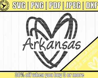 Arkansas Heart Svg - Etsy