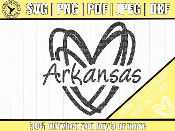 Arkansas Svg Arkansas Heart Svg AR Svg Arkansas State - Etsy