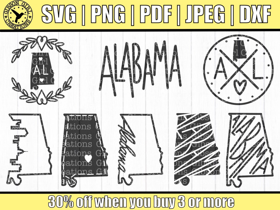 Alabama Svg | Alabama Svg Bundle | AL Svg | Alabama State Bundle Svg ...