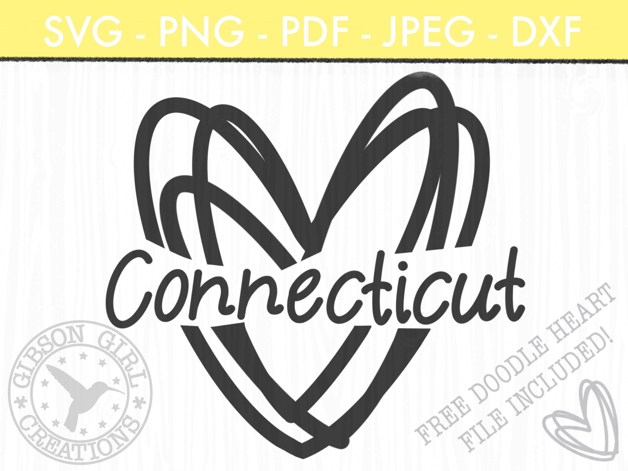 Connecticut Svg / Connecticut Heart Svg / CT Svg / Connecticut | Etsy